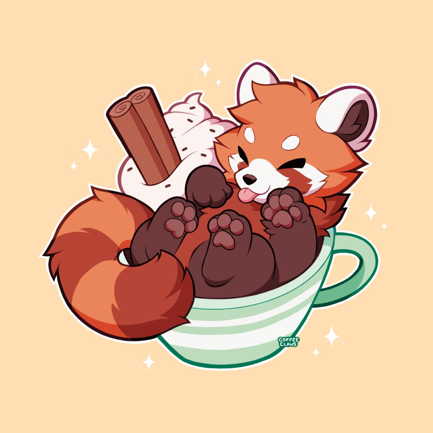 Safebooru - animal animal focus artist name cinnamon stick closed eyes closed mouth coffeeclaws ...