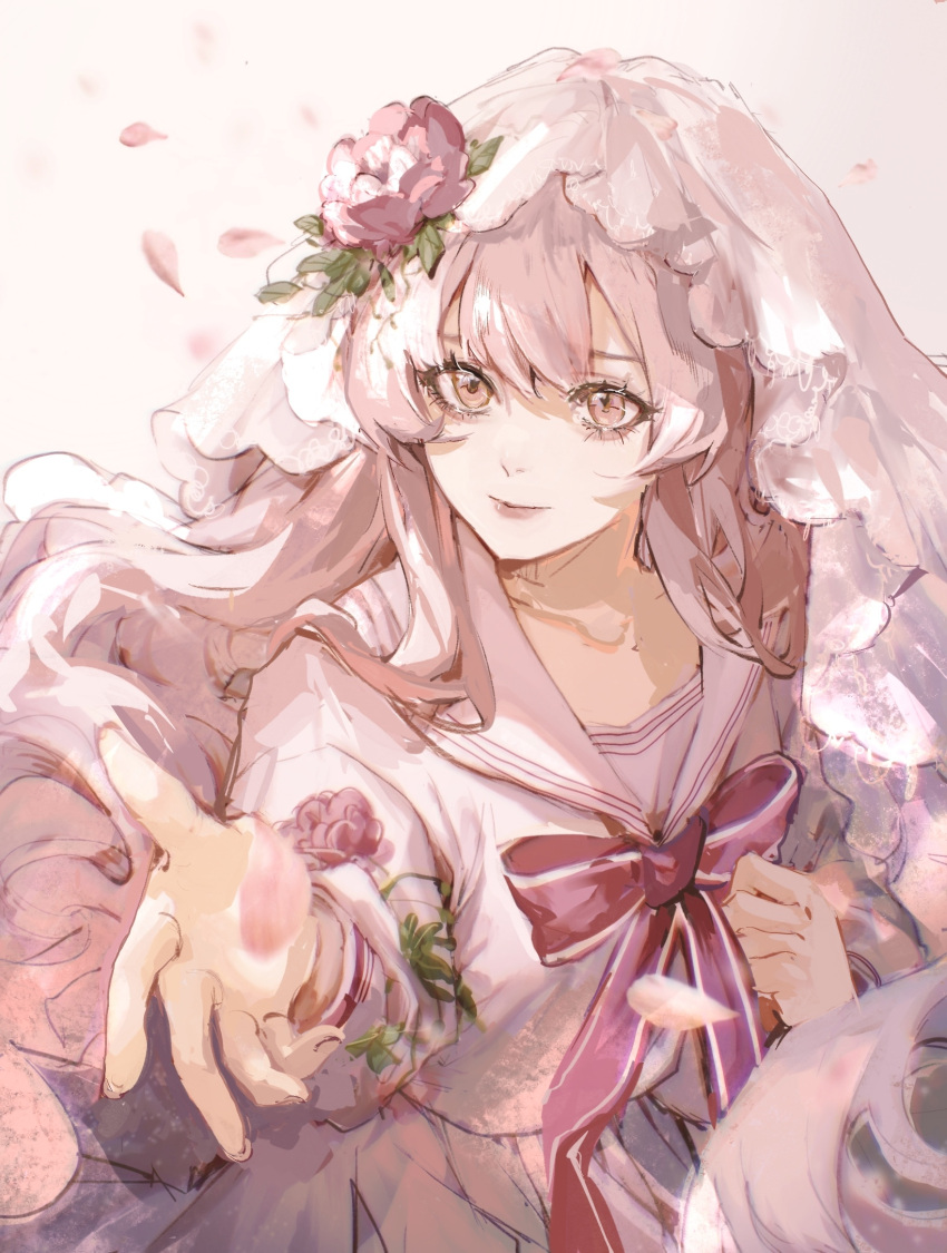 Safebooru - 1girl arcaea beckoning bow bowtie chinese commentary ...