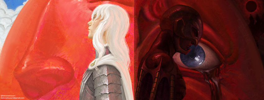 Safebooru - 1boy armor behelit berserk blood blood from eyes blue eyes ...