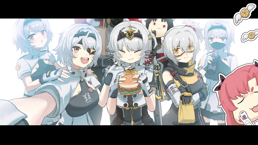 Safebooru - 1boy 6+girls ^ ^ absurdres anby demara anby demara (silver soldier) billy kid black ...
