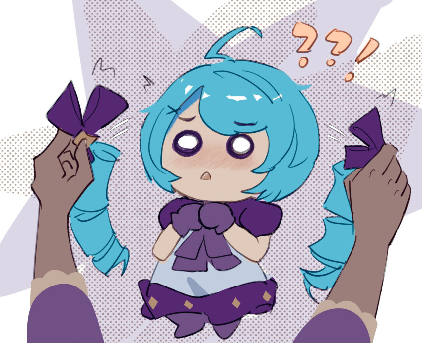 Safebooru - 1girl ? ?? ahoge black bow blush bow chibi d: dark skin ...