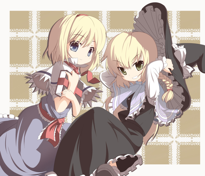 Safebooru - alice margatroid blonde hair blue eyes book braid hairband hat highres kirisame ...