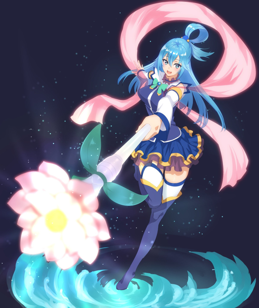Safebooru 1girl D Aqua Konosuba Blue Boots Blue Eyes Blue Hair
