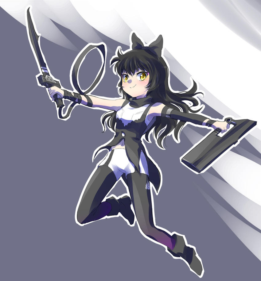 Safebooru - 1girl black hair blake belladonna boots bow female full ...