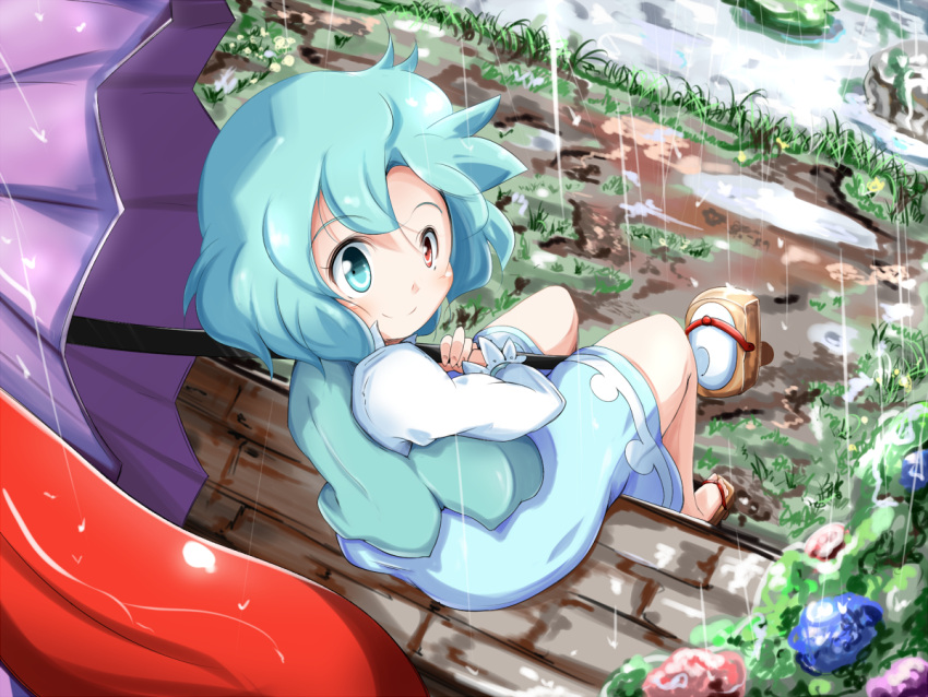 Safebooru Blue Eyes Blue Hair Blush Dress Heterochromia Red Eyes 6515