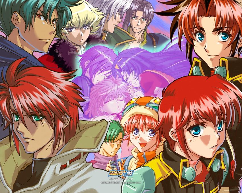 Safebooru - 6+boys 6+girls :d alion lucada altis tarl bangs banpresto ...