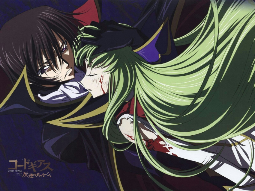 Safebooru - black hair blood c.c. closed eyes code geass gloves green ...