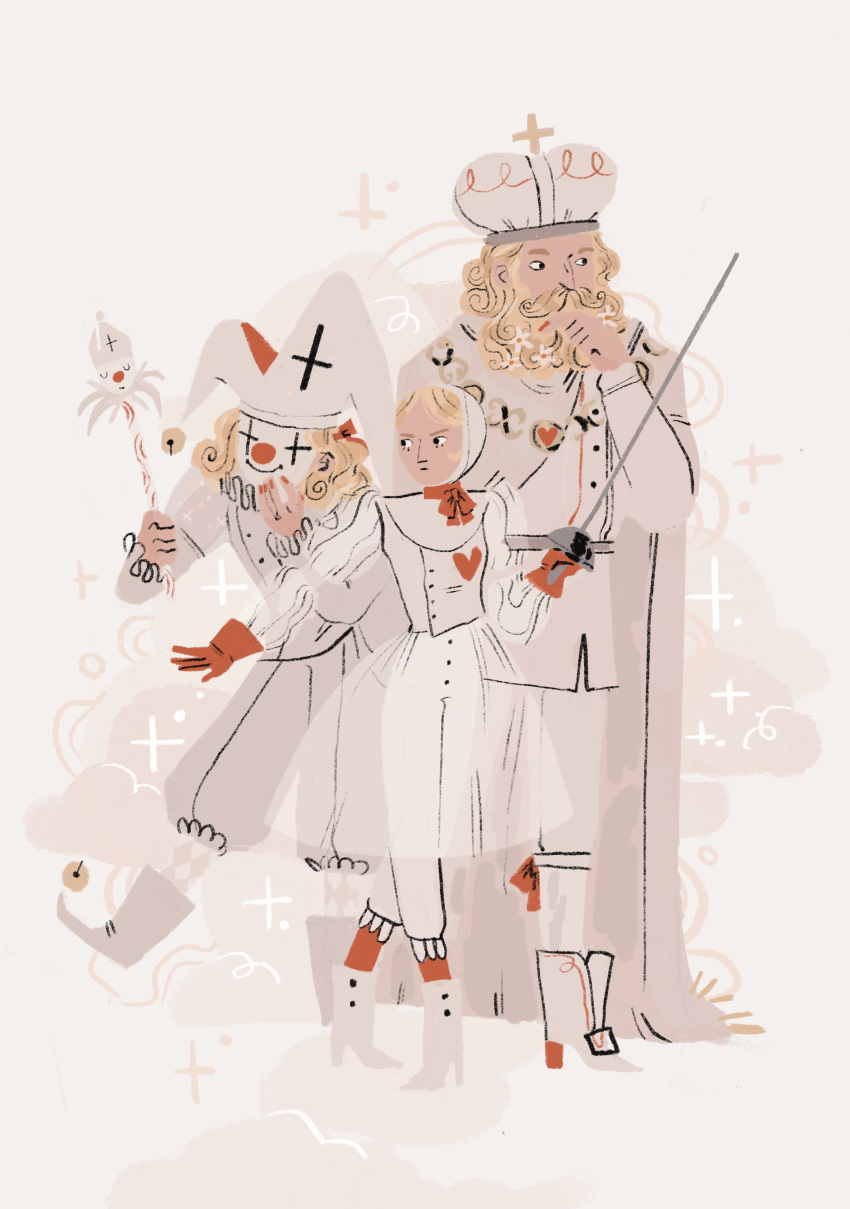 Safebooru - + + 1girl 2boys absurdres ankle boots beard beard flower ...