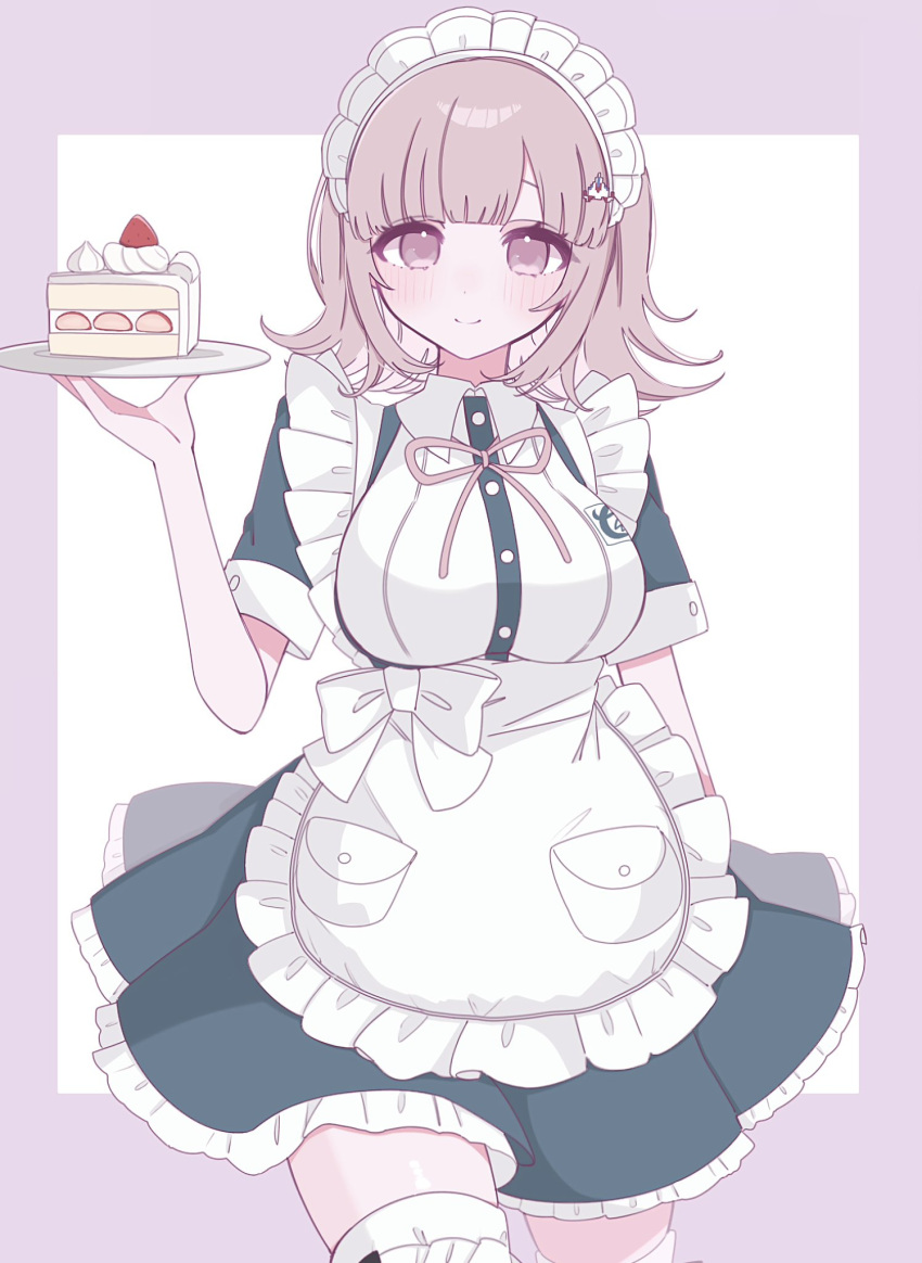 Safebooru - 1girl alternate costume apron black dress blush breasts chi gu danganronpa (series ...