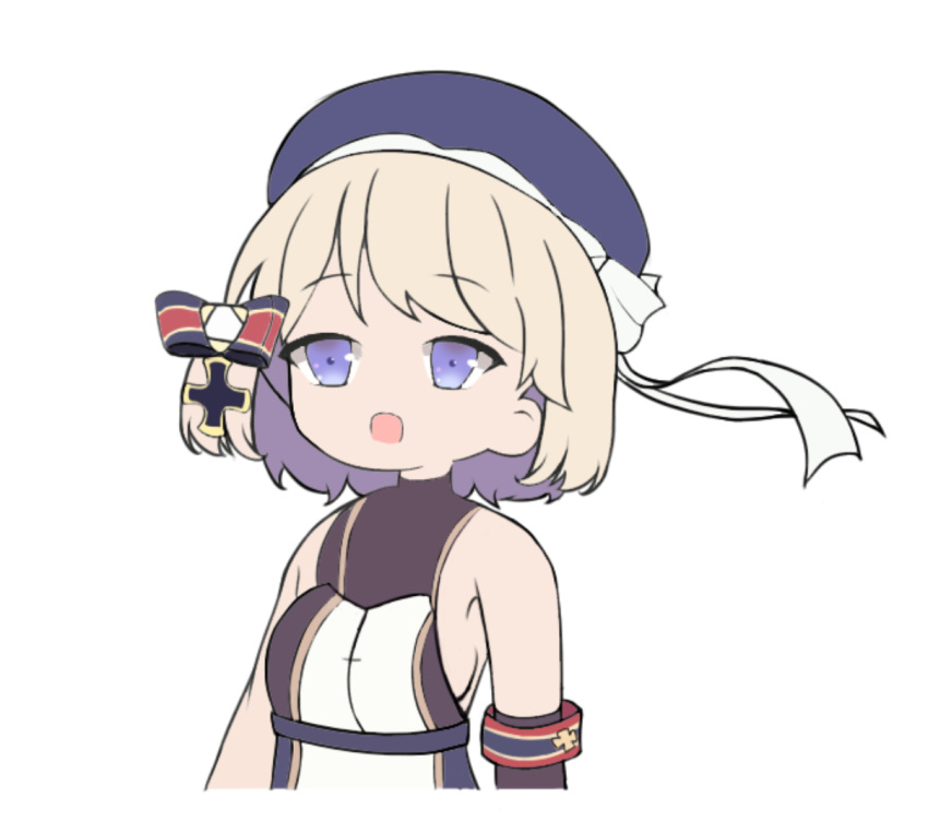 Safebooru - 1girl :d azur lane bare shoulders beret bow brown hair hair bow hat lizhixuan ...