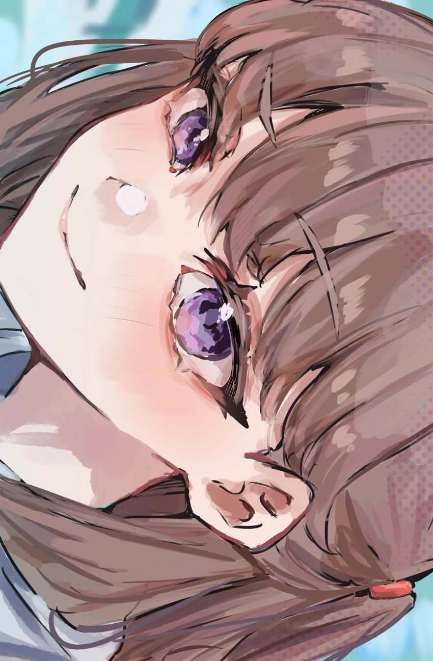 Safebooru - 1girl absurdres blurry blurry background blush brown hair closed mouth commentary ...