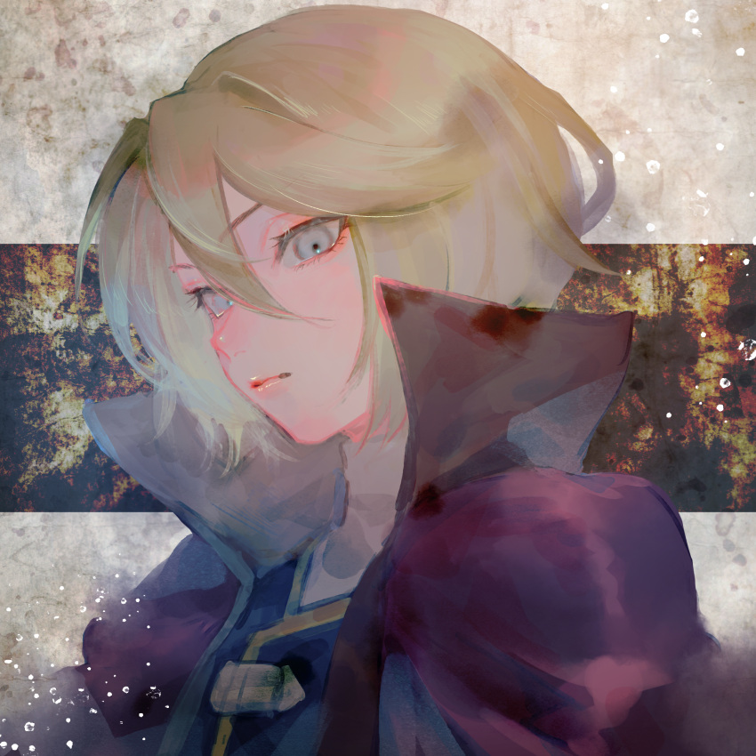 Safebooru - 1boy auch (unicorn overlord) bishounen black robe blonde hair blue eyes cape closed ...