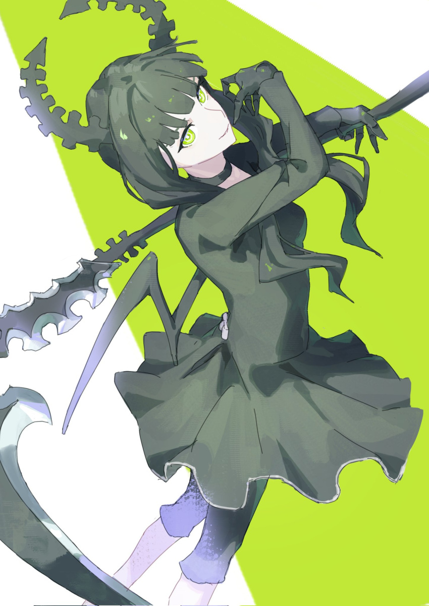 Safebooru - 1girl black choker black dress black hair black horns black leggings black rock ...