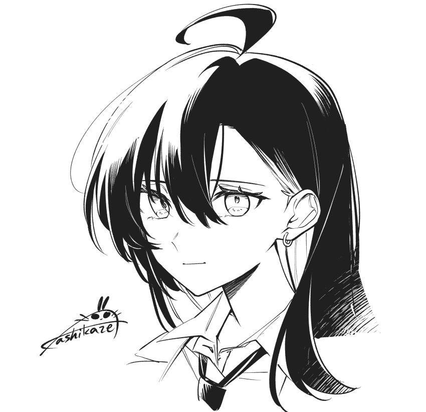 Safebooru 1girl Absurdres Ahoge Closed Mouth Collared Shirt 3899