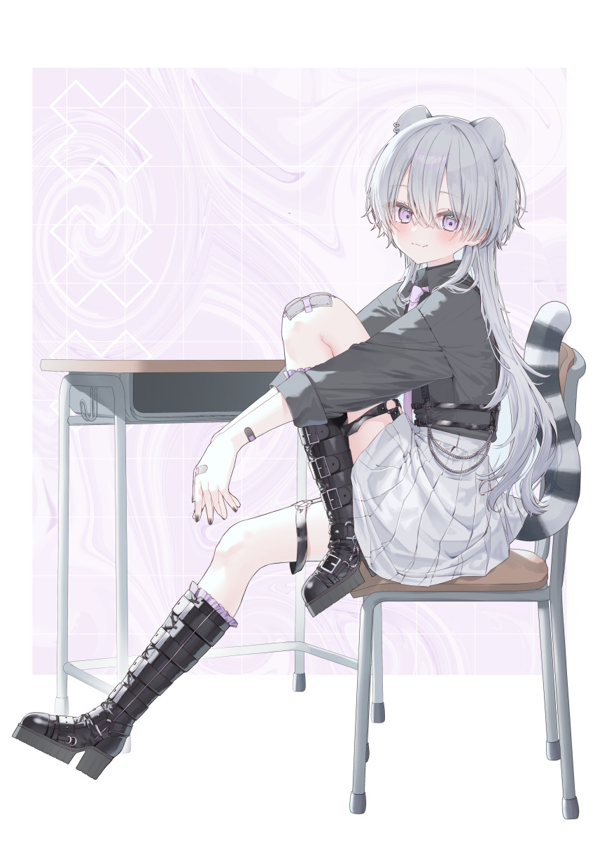 Safebooru - 1girl absurdres animal ear piercing animal ears bandaid bandaid on arm bandaid on ...