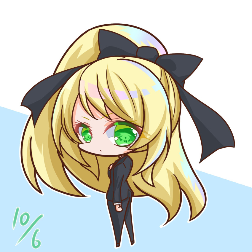 Safebooru - 1girl black bow black jacket black pants bow celine (fire ...