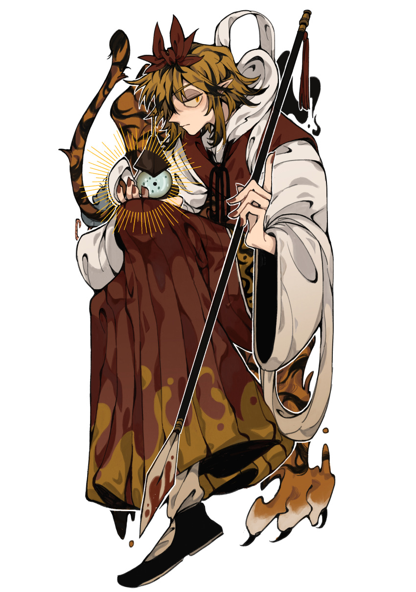 Safebooru - 1girl absurdres bishamonten's pagoda bishamonten's spear black hair blonde hair ...