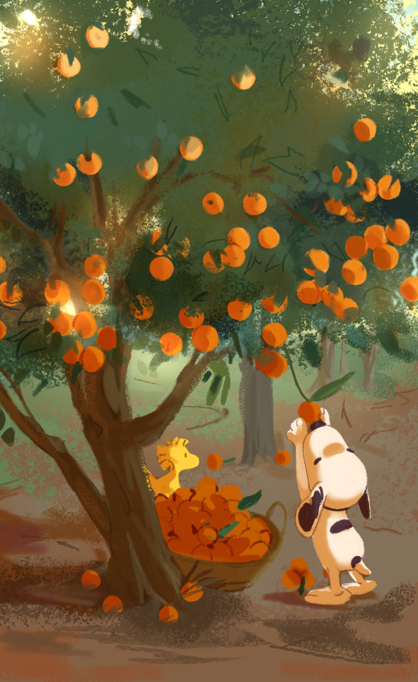 Safebooru - absurdres basket beagle bird day dirt dog emily pearson food fruit highres no humans ...