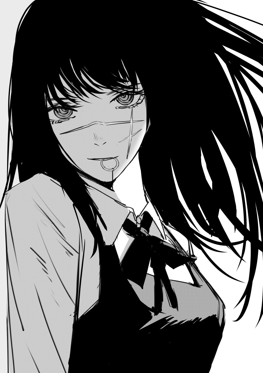 Safebooru - 1girl absurdres chainsaw man collared shirt dress fourth east high school uniform ...