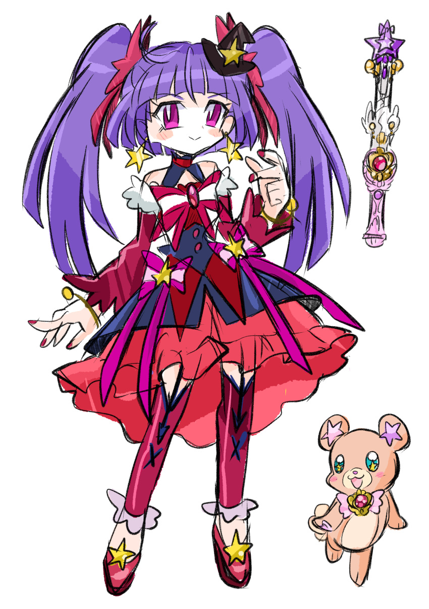 Safebooru - 1girl absurdres black hat bow cure magical earrings gloves ...