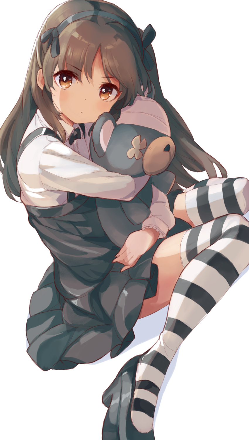 Safebooru - 1girl bandage bangs black legwear black ribbon black shoes black skirt boko (girls ...