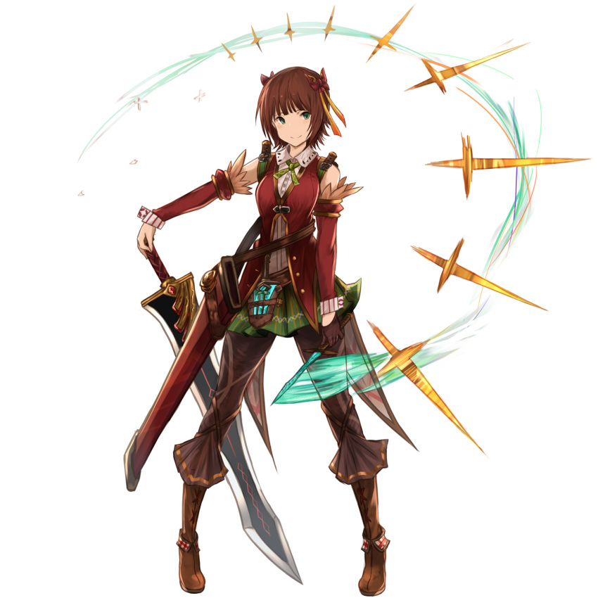 Safebooru - 1girl amami haruka brown hair dagger detached sleeves ...
