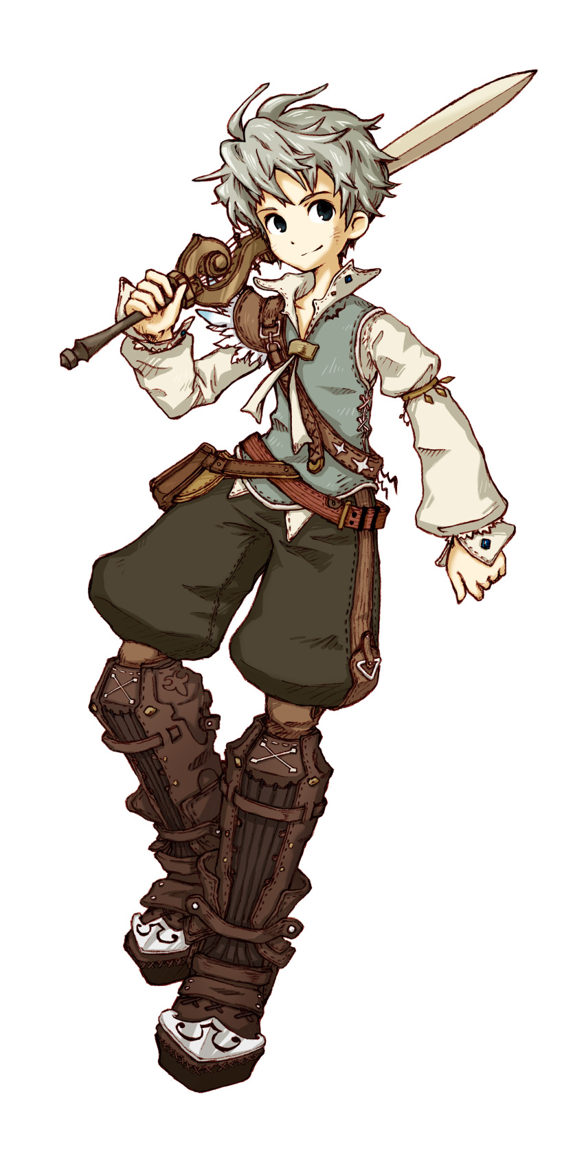 Safebooru - allegretto highres male official art sword trusty bell ...