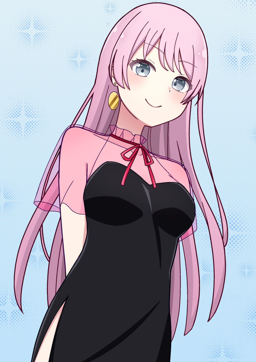 Safebooru - 1girl arms behind back bang dream! bang dream! it's mygo!!!!! black dress breasts ...