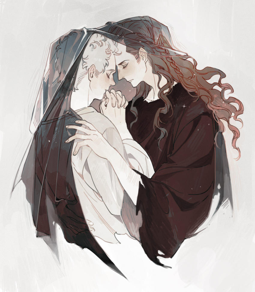 Safebooru - 2boys angel aziraphale (good omens) black robe crowley ...