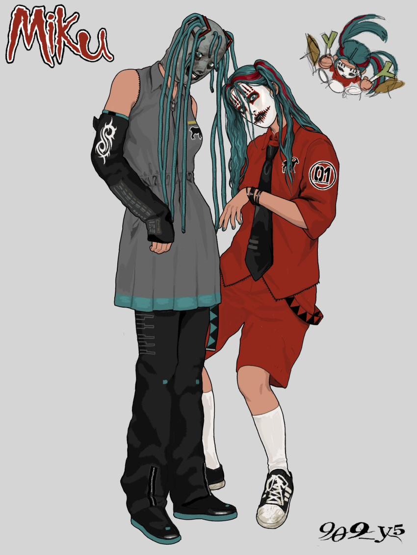 Safebooru - 2girls 909 y5 armlet black footwear black pants detached ...