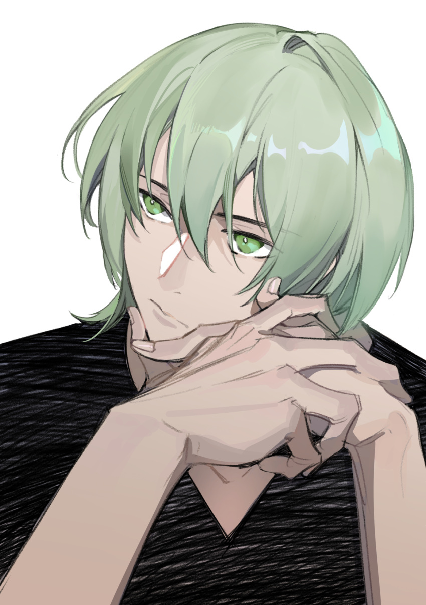 Safebooru - 1boy arms up black shirt byleth (fire emblem) byleth (male ...
