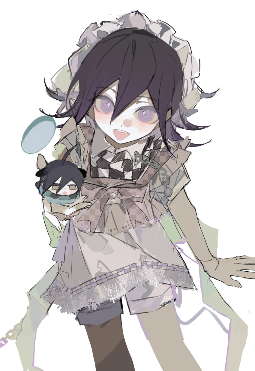 Safebooru - + + 2boys ahoge alternate costume black hair blush brown ...