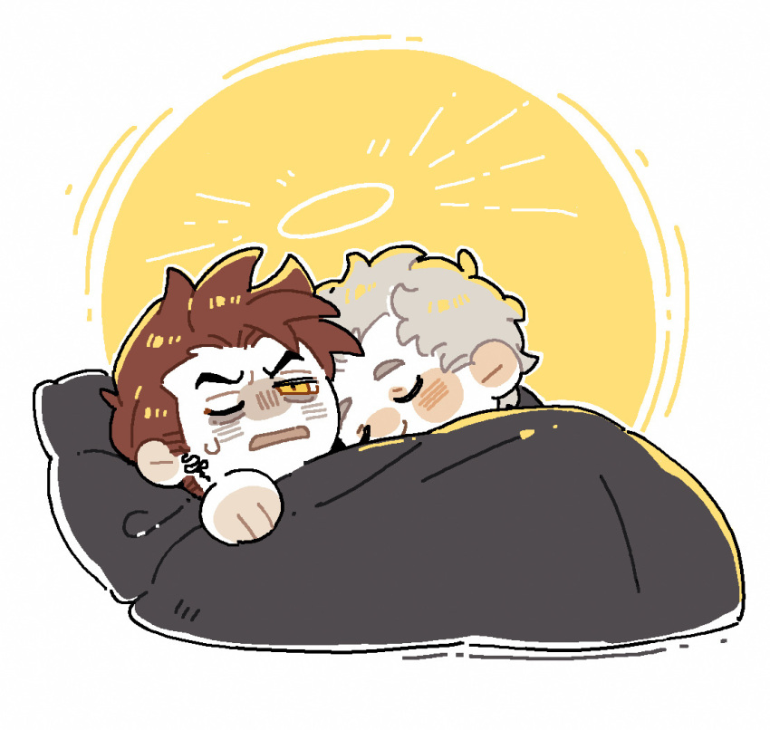 Safebooru - 2boys angel aziraphale (good omens) blue eyes crowley (good ...