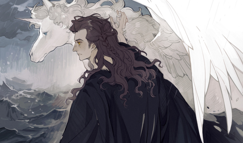 Safebooru - 1boy black robe crowley (good omens) demon boy good omens ...