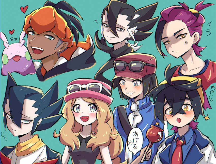 Safebooru - 1girl 4boys :d :o absurdres anger vein blue jacket blue ...