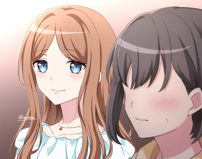 Safebooru - 2girls bang dream! bang dream! it's mygo!!!!! blue eyes blue shirt blush brown hair ...