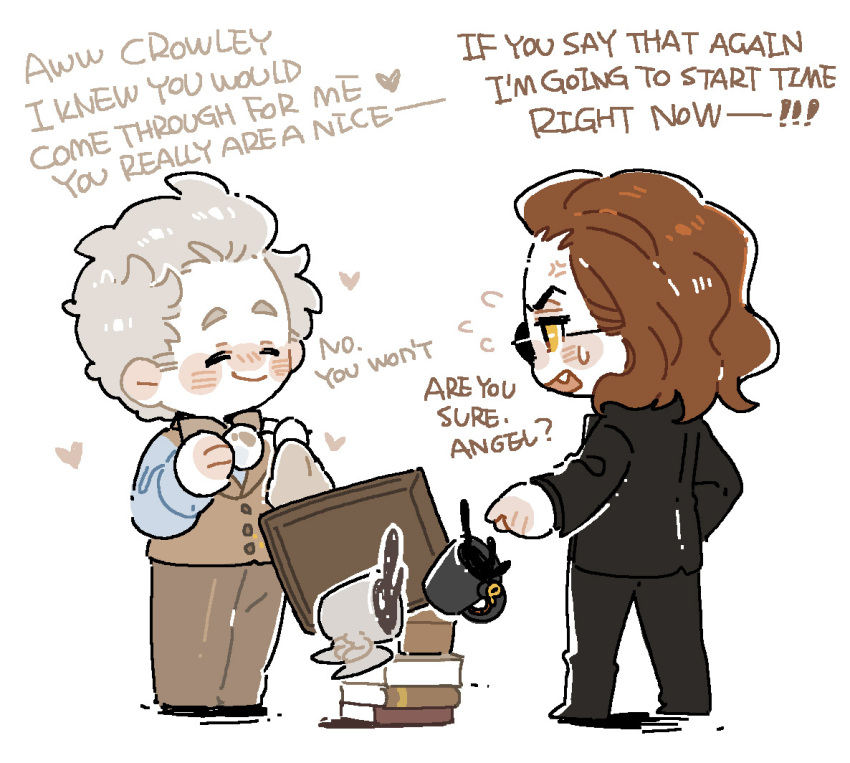 Safebooru - 2boys angel aziraphale (good omens) blue eyes crowley (good ...