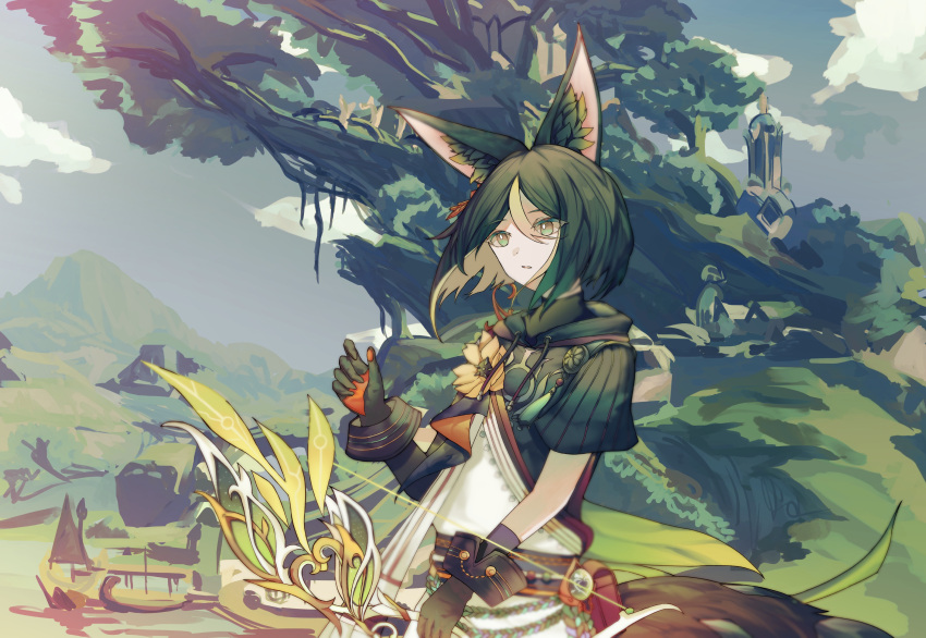 Safebooru - 1boy animal ear fluff animal ears asymmetrical sleeves ...