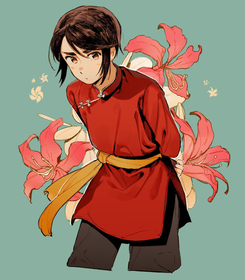 Safebooru - 1boy aqua background axis powers hetalia brown eyes brown ...