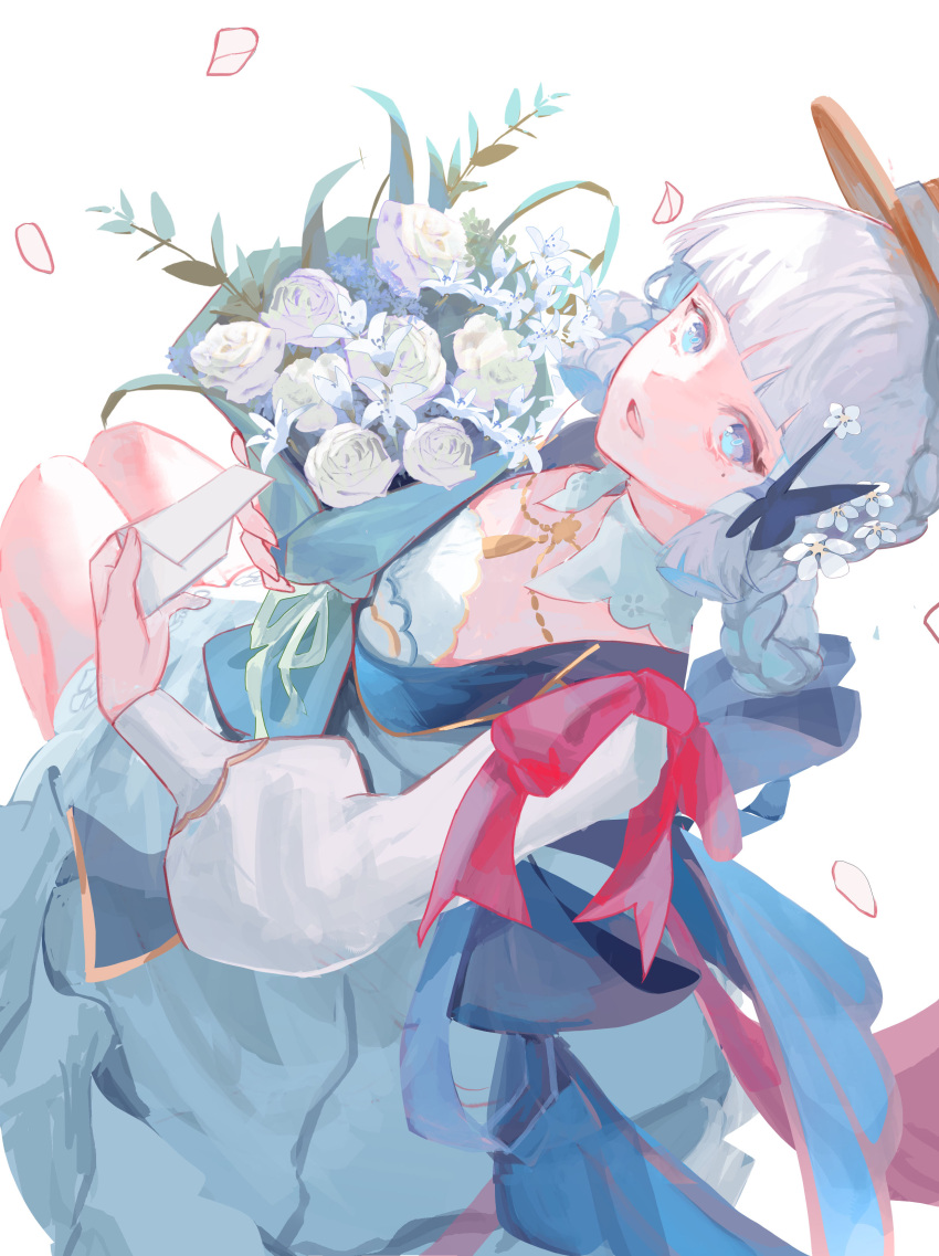 Safebooru - 1girl absurdres back bow birthday blue bow blue dress blue eyes blunt bangs blunt ...