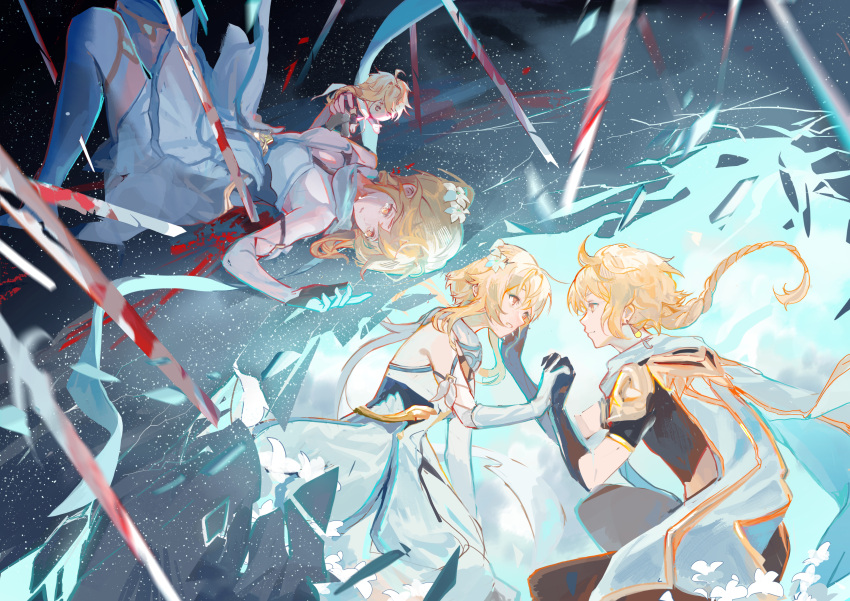 Safebooru - 1boy 1girl absurdres aether (genshin impact) bare shoulders ...