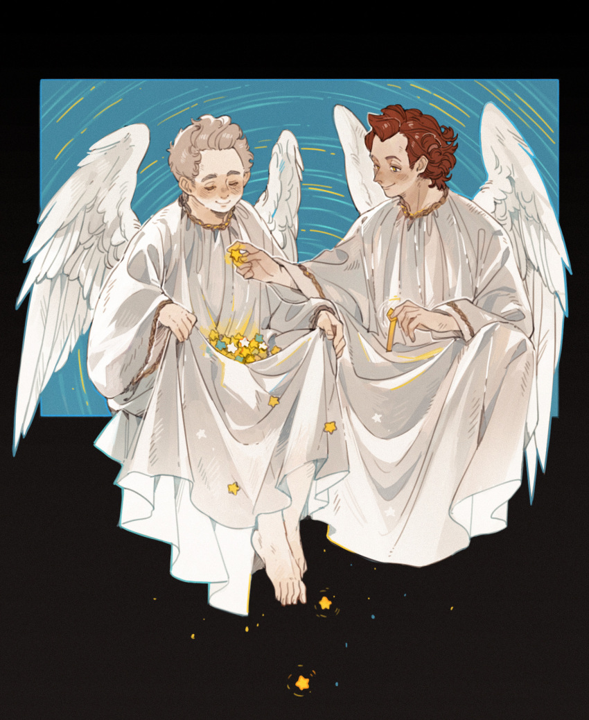 Safebooru - 2boys angel aziraphale (good omens) crowley (good omens ...