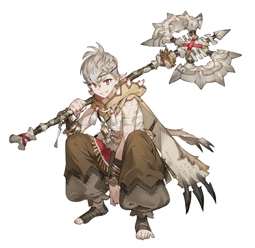 Safebooru - 1boy absurdres arm tattoo atelier (series) atelier ryza atelier ryza 3 axe baggy ...