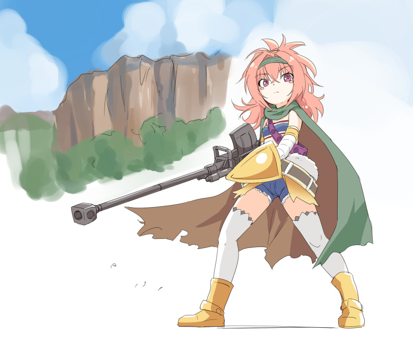 Safebooru - 1girl bandaged arm bandages bare shoulders blush stickers boots bright pupils cape ...