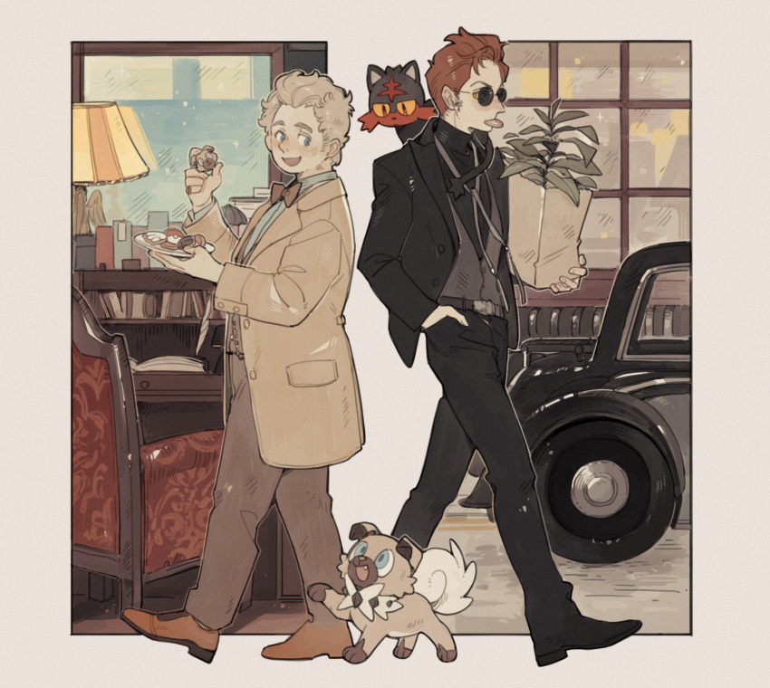 Safebooru - 2boys angel aziraphale (good omens) crowley (good omens ...