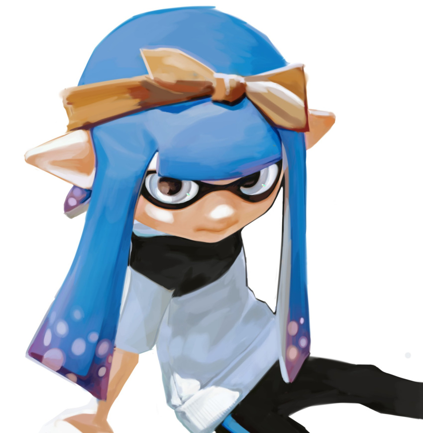 Safebooru - 1girl bandana blue hair closed mouth highres inkling ...