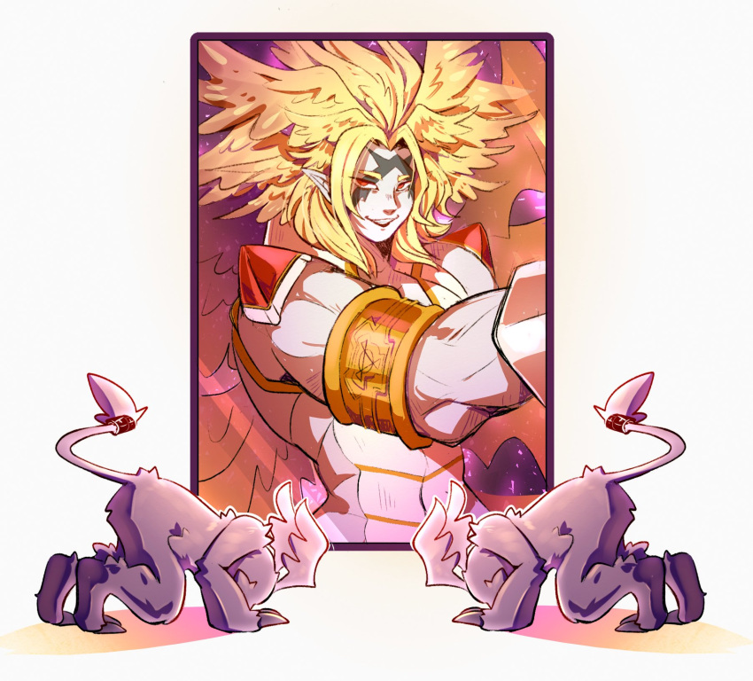 Safebooru - blonde hair body fur colored skin demon wings digimon ...