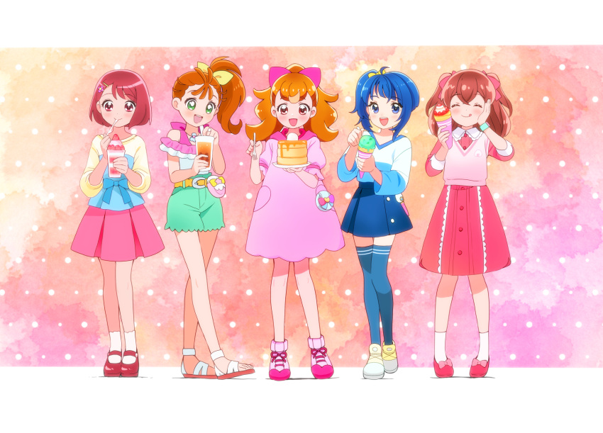 Safebooru - 5girls belt blue eyes blue hair blue shirt blue skirt blue ...