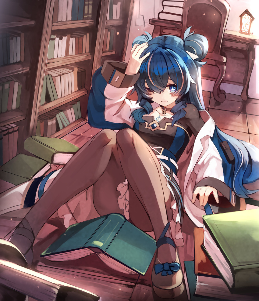 Safebooru - + + 1girl aallotar (ac8231) absurdres bell black footwear black pantyhose blue eyes ...