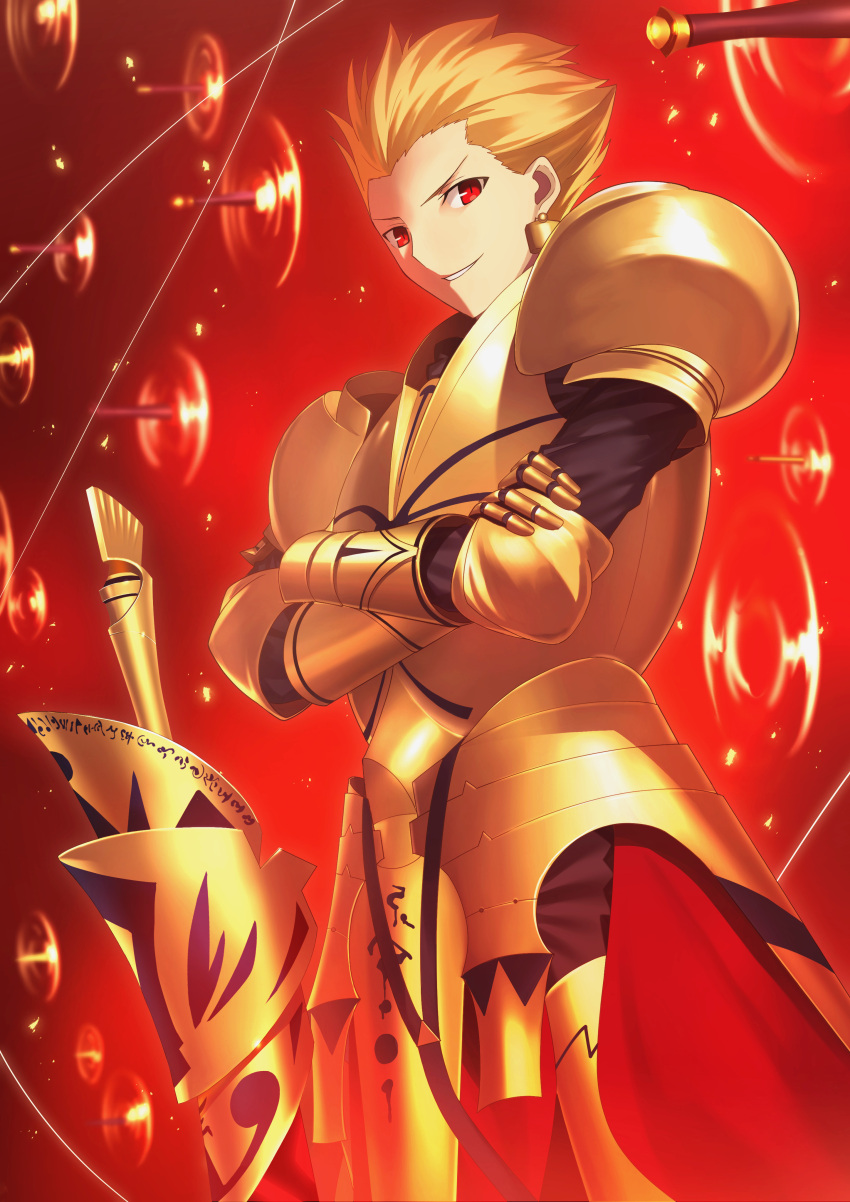 Safebooru - 1boy absurdres armor black undershirt blonde hair cowboy ...